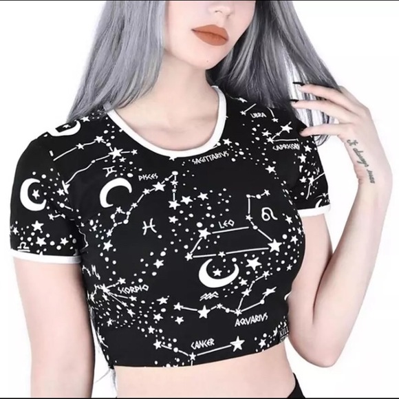 Aura | Tops | Zodiac Crop Top Astrology Witch Gothic | Poshmark